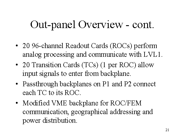 Out-panel Overview - cont.
