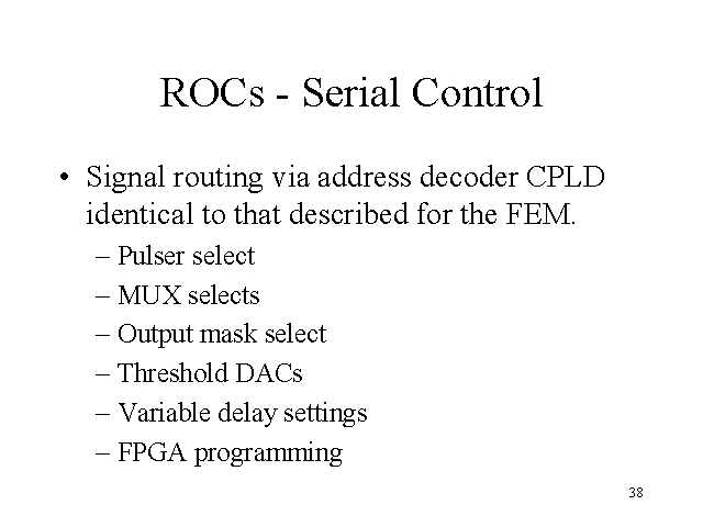 ROCs - Serial Control